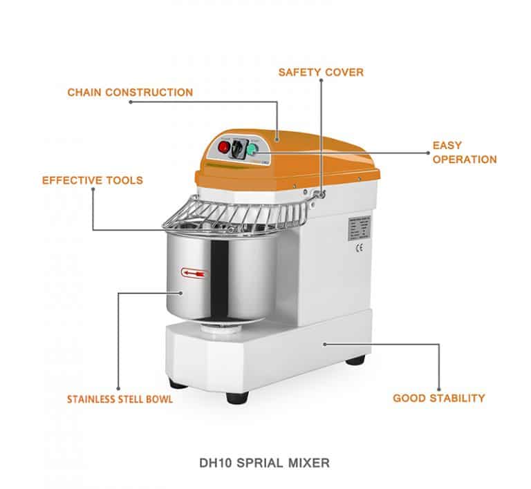 Table Top Spiral Mixer 3KG Dough Mixer 8L Double Active